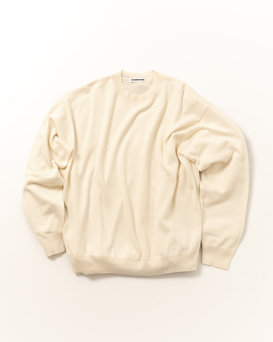 ITALIAN WOOL SILK CASHMERE KNIT ECRU – coupronde